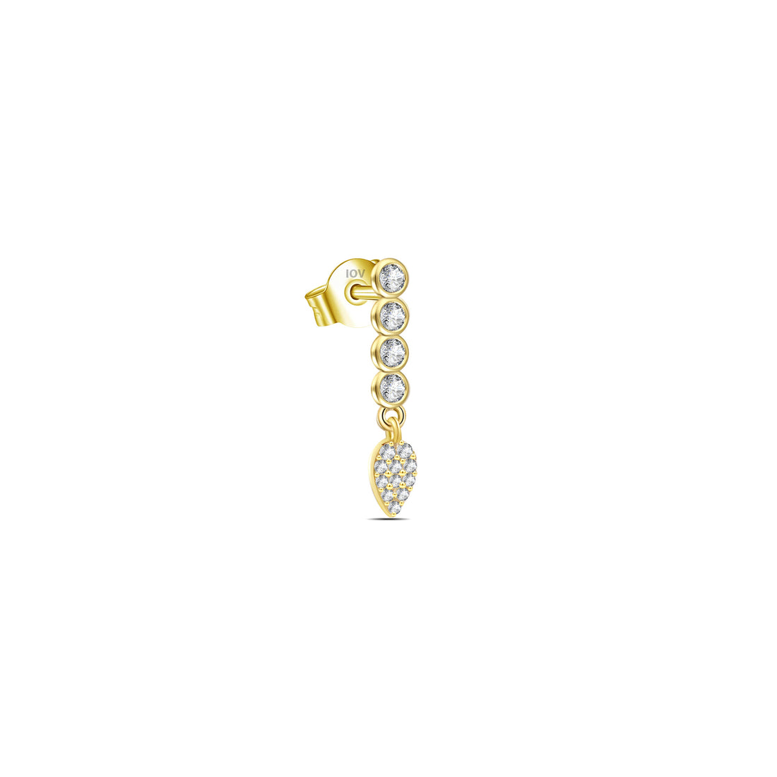bezel setting bar earring with dangling pear shape. – IOV