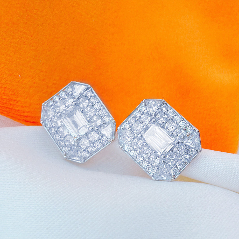 rectangular shape luxury stud earrings. – IOV